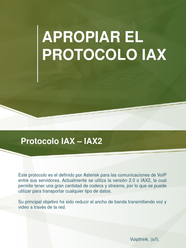 Aprende sobre el protocolo IAX para VoIP | PDF | Protocolos de internet ...