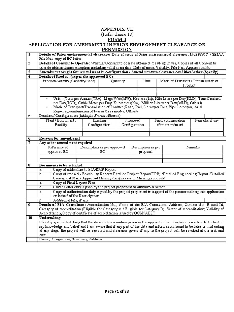 Appendix-Vii (Refer Clause 18) FORM-4 Application For Amendment in ...