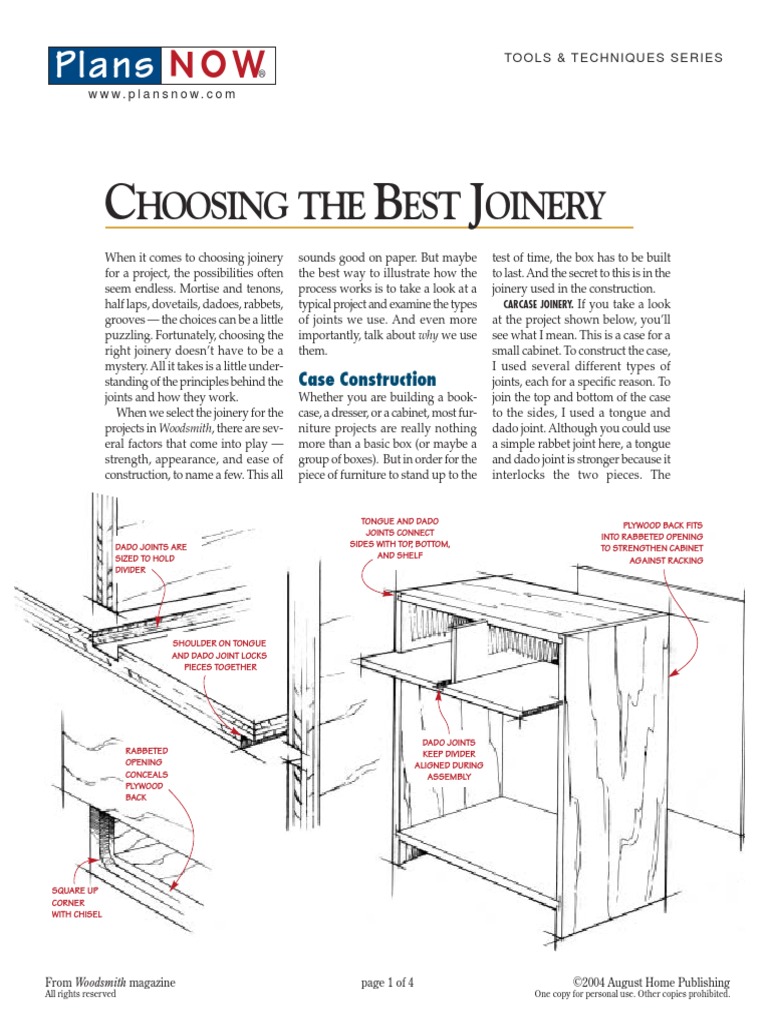 Best Joinery Techniques for Furniture | PDF | Crafts | Building Materials