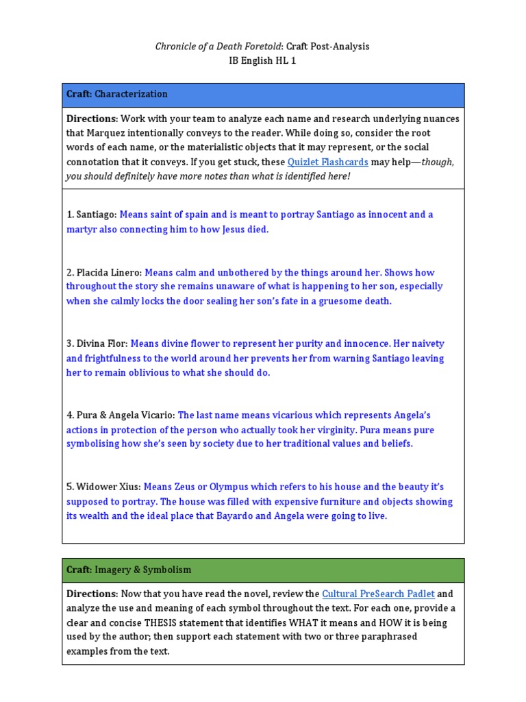 Character Analysis and Symbolism in Marquez's Novel | PDF