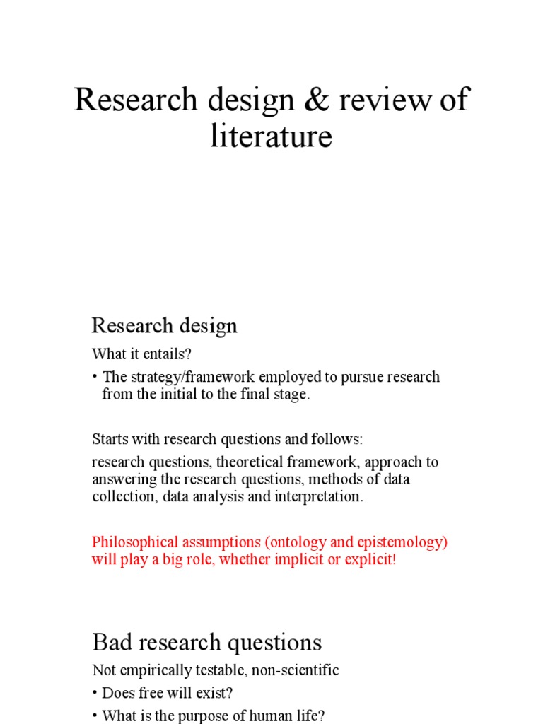 Research Design & Review of Literature | PDF | Research Design ...