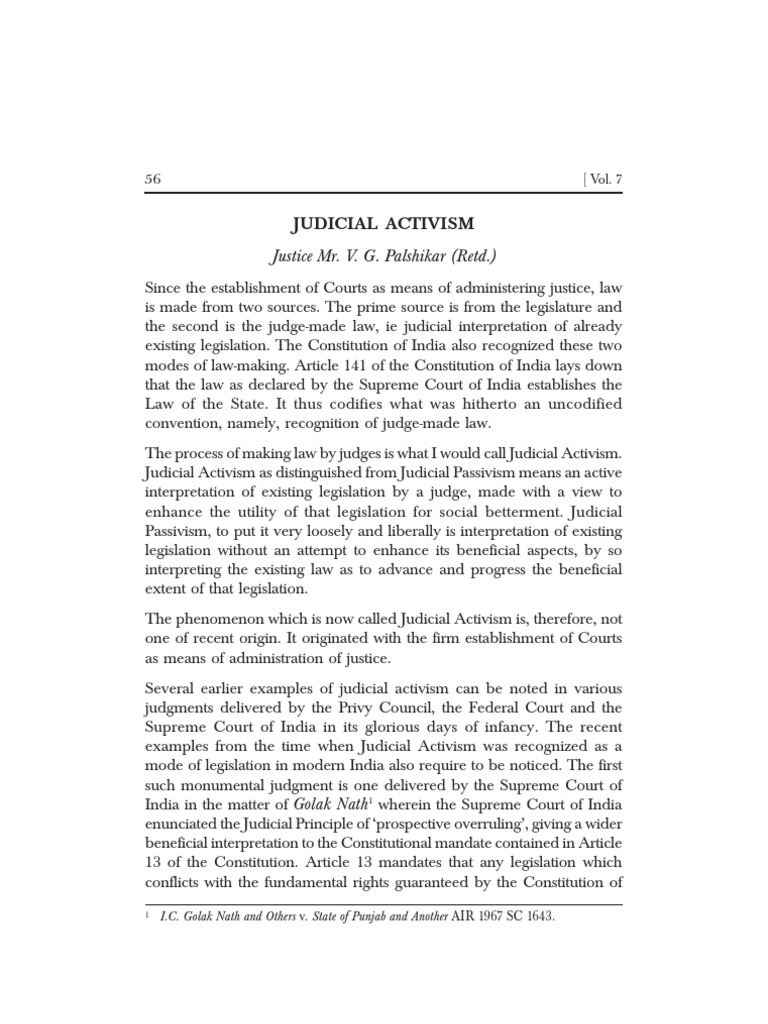 Understanding Judicial Activism in India | PDF | Politics | Law