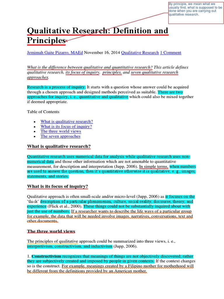 TRA612 Doc 3 Principles of Qualitative Research | PDF | Qualitative ...