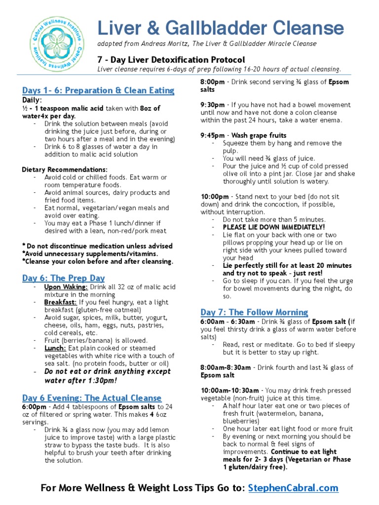 Liver Gallbladder Cleanse | PDF | Juice | Diet & Nutrition