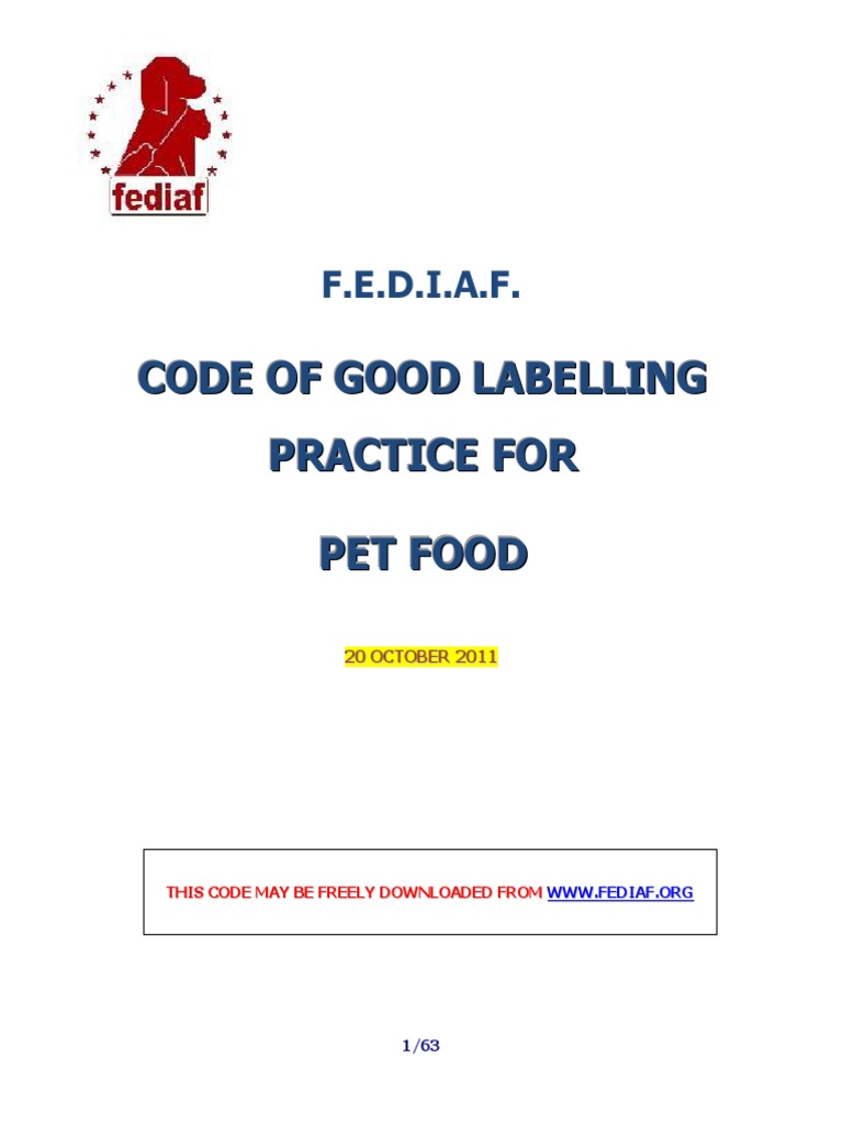 Pet Food Labeling Code of Practice | PDF | Pet | Genetically Modified ...
