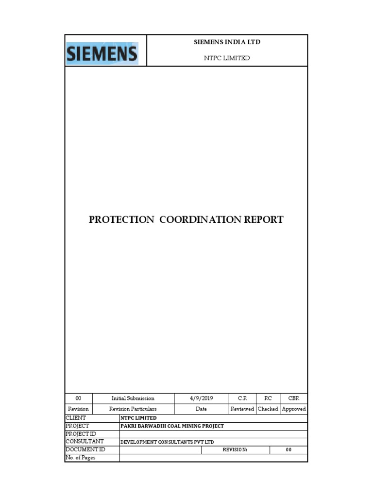 Protection Coordination Study Report | PDF | Transformer | Relay