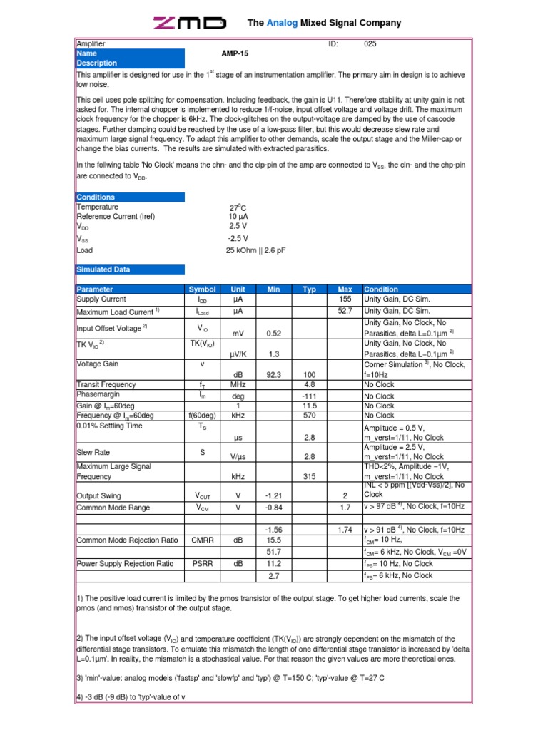 The Mixed Signal Company: Name Description | PDF | Amplifier | Hertz