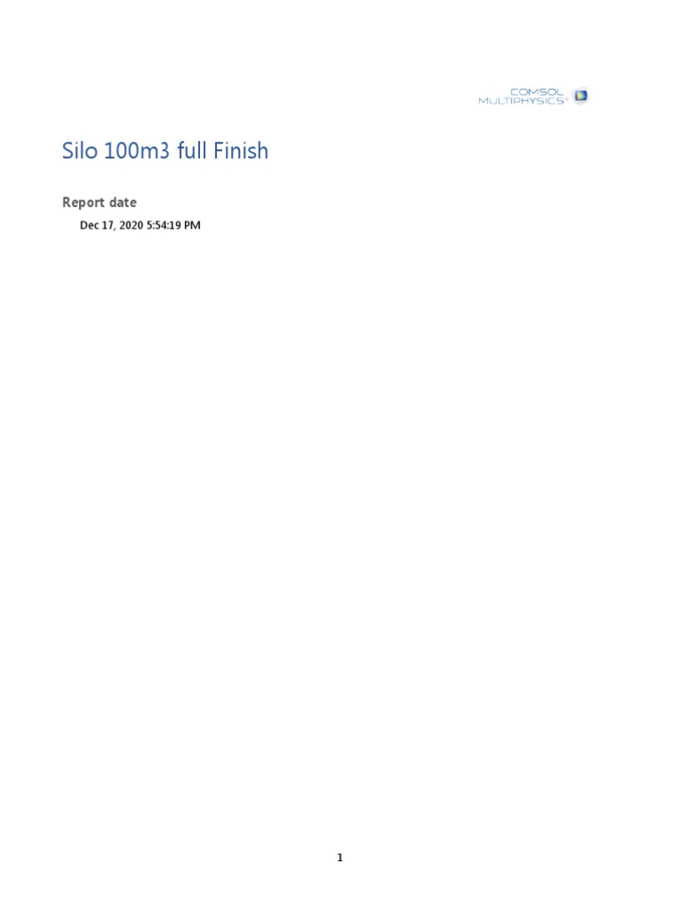 Silo 100m3 Full Finish: Report Date | PDF