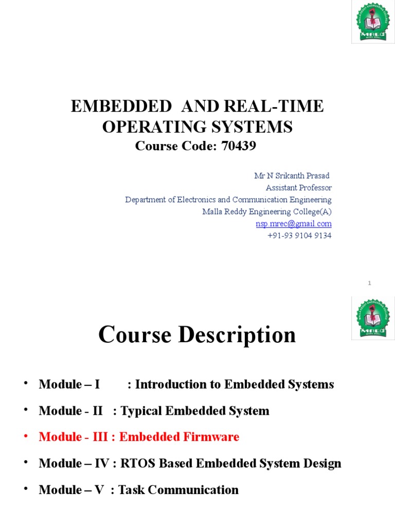Embedded Systems Course Guide | PDF | Central Processing Unit ...