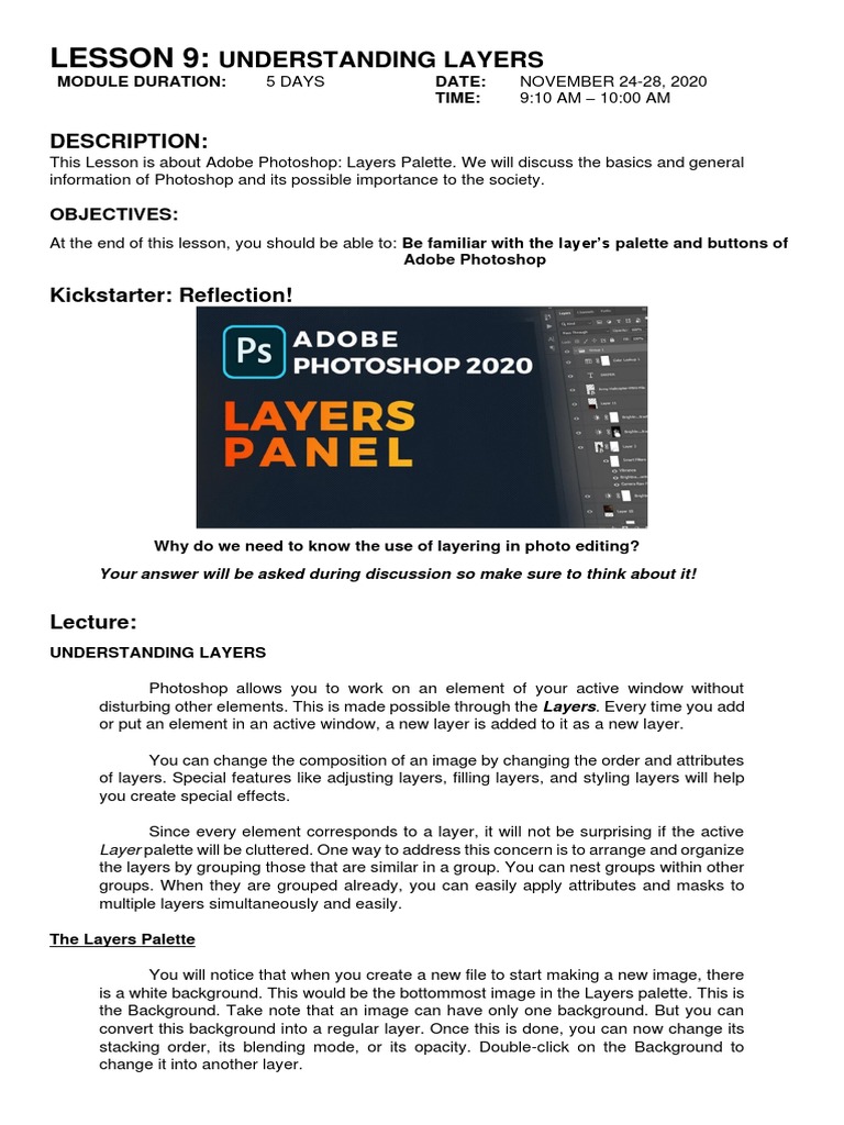 G10 - Lesson-9 - UNDERSTANDING LAYERS PALETTE-6860a | PDF | Adobe ...