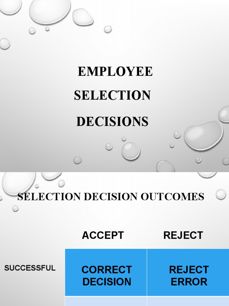 3 2. Employee Selection Decision 1 | PDF | Applied Psychology ...