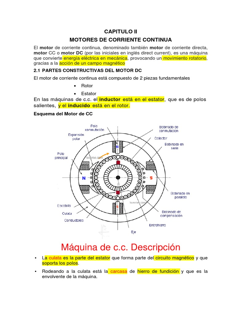 Semana 7 MOTOR DC PARTES CONSTRUCTIVAS Y FUNCIONAMIENTO | PDF ...