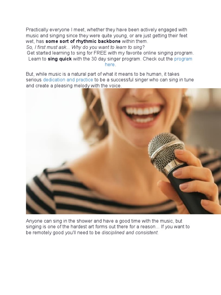 So, I First Must Ask... Why Do You Want To Learn To Sing?: Program Here ...