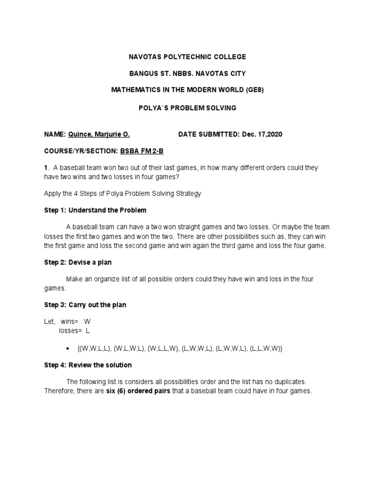 Math Problem Solving for Students | PDF | Workweek And Weekend | Teaching Mathematics