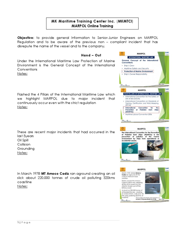 MARPOL Online Training 05.04.2020 PDF | PDF | Pollution | Environmental ...