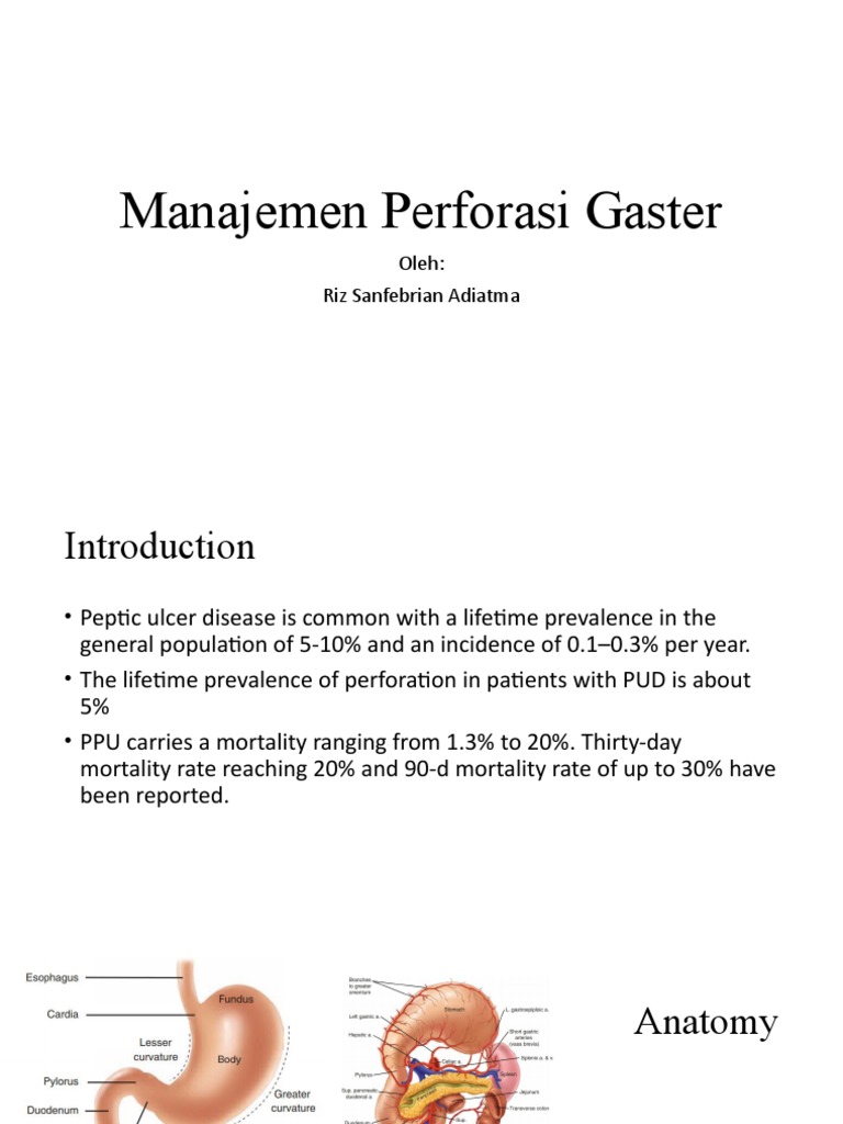 Manajemen Perforasi Gaster | PDF | Epidemiology | Clinical Medicine
