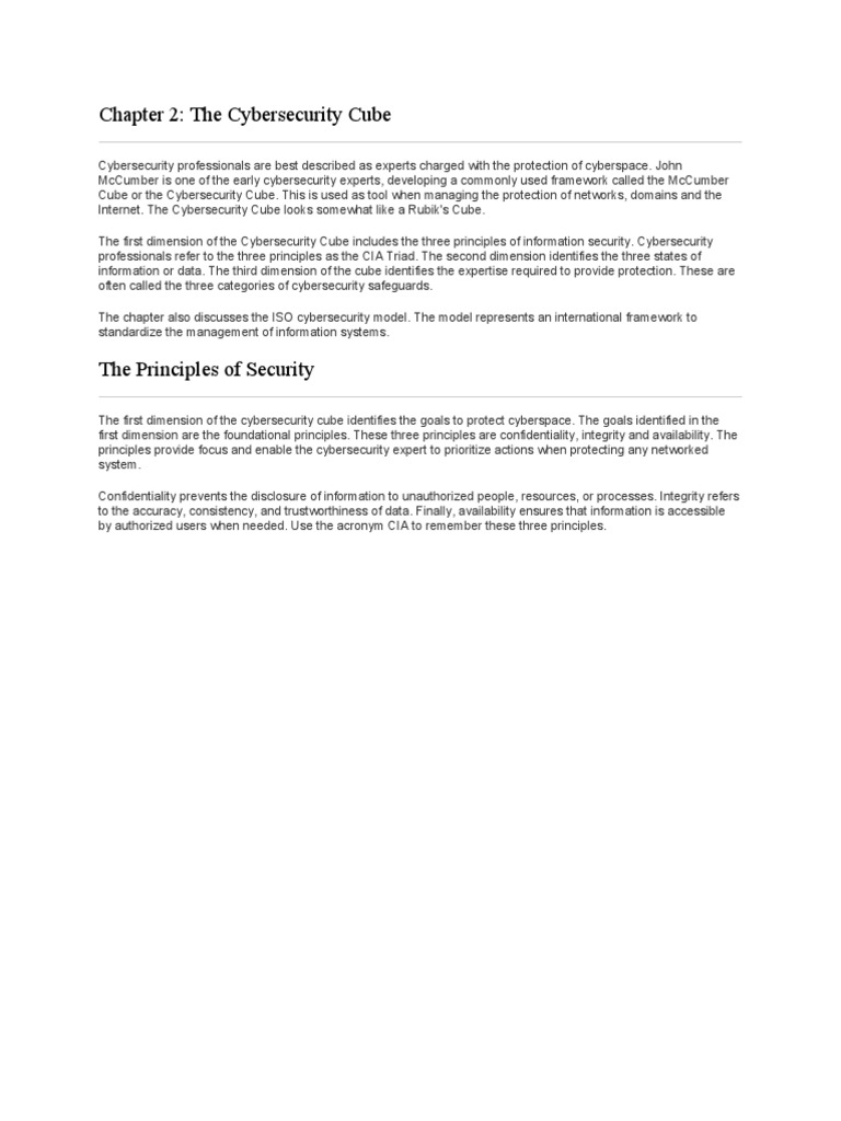 Chapter 2: The Cybersecurity Cube | PDF | Information Security ...