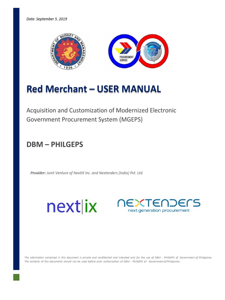 Red Merchant User Manual for mGEPS | PDF | Login | Password