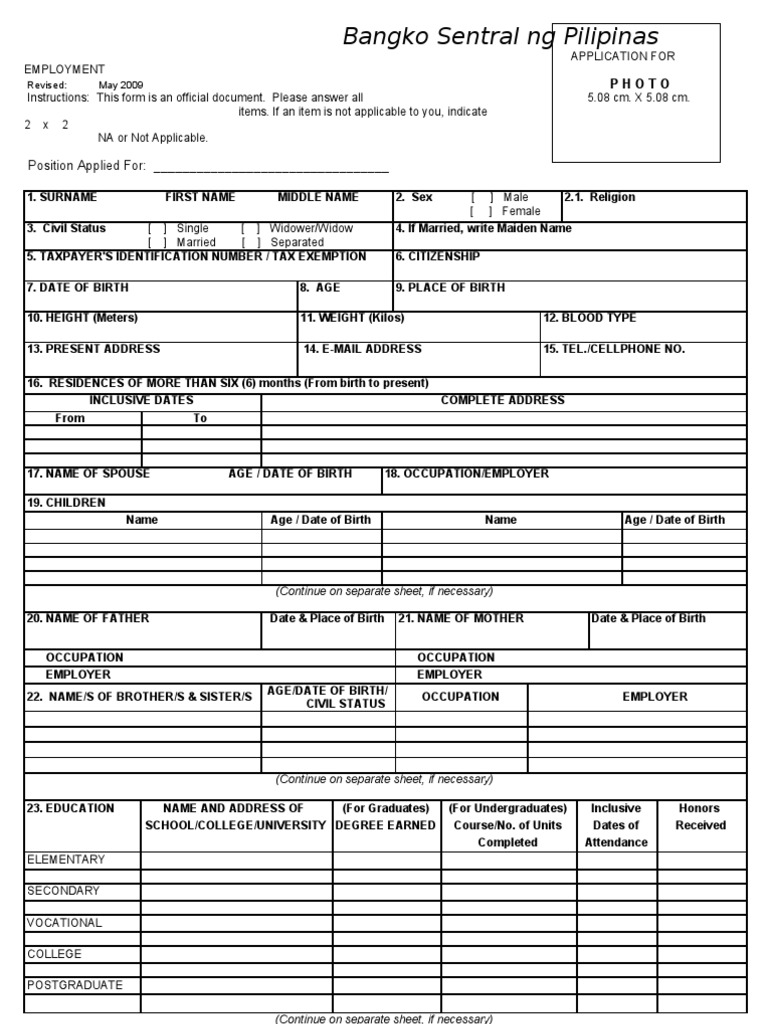 New BSP Application Form | PDF | Justice | Crime & Violence
