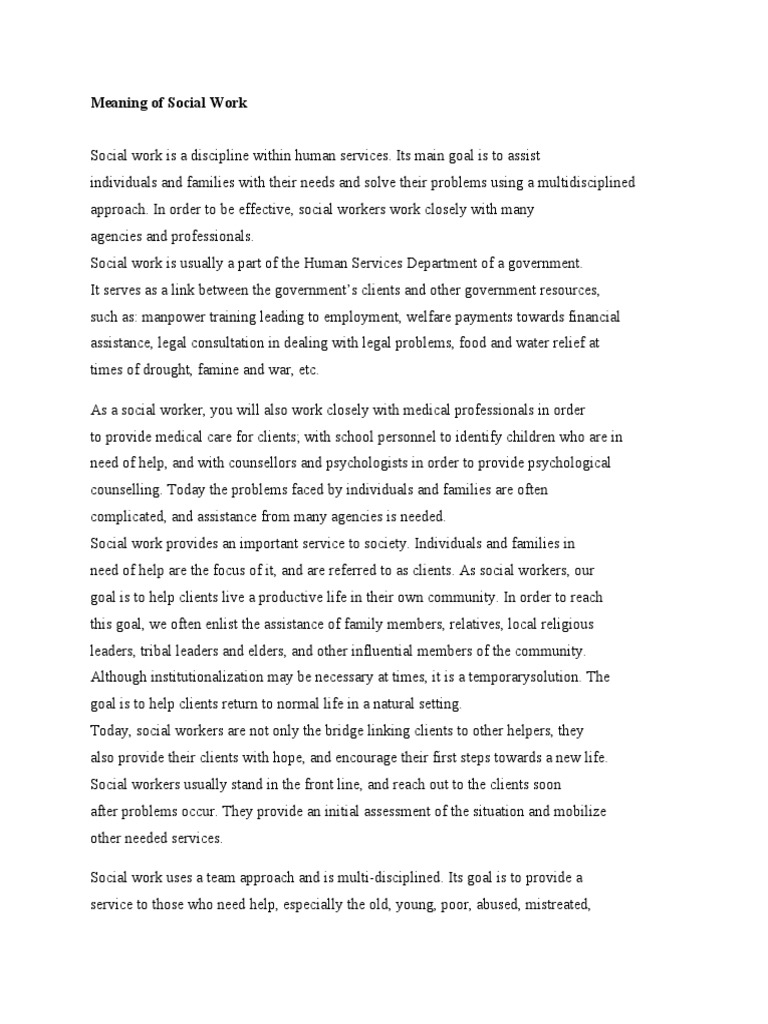 Introduction To Social Work | PDF | Social Work | Experiment