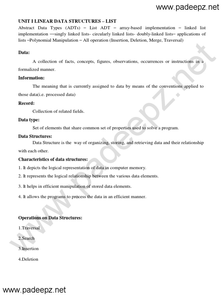 CS8391 Notes | PDF | Array Data Structure | Pointer (Computer Programming)