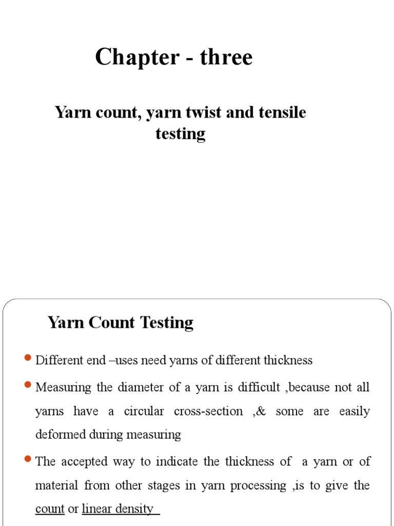 Understanding Yarn Count and Twist | PDF | Yarn | Textiles