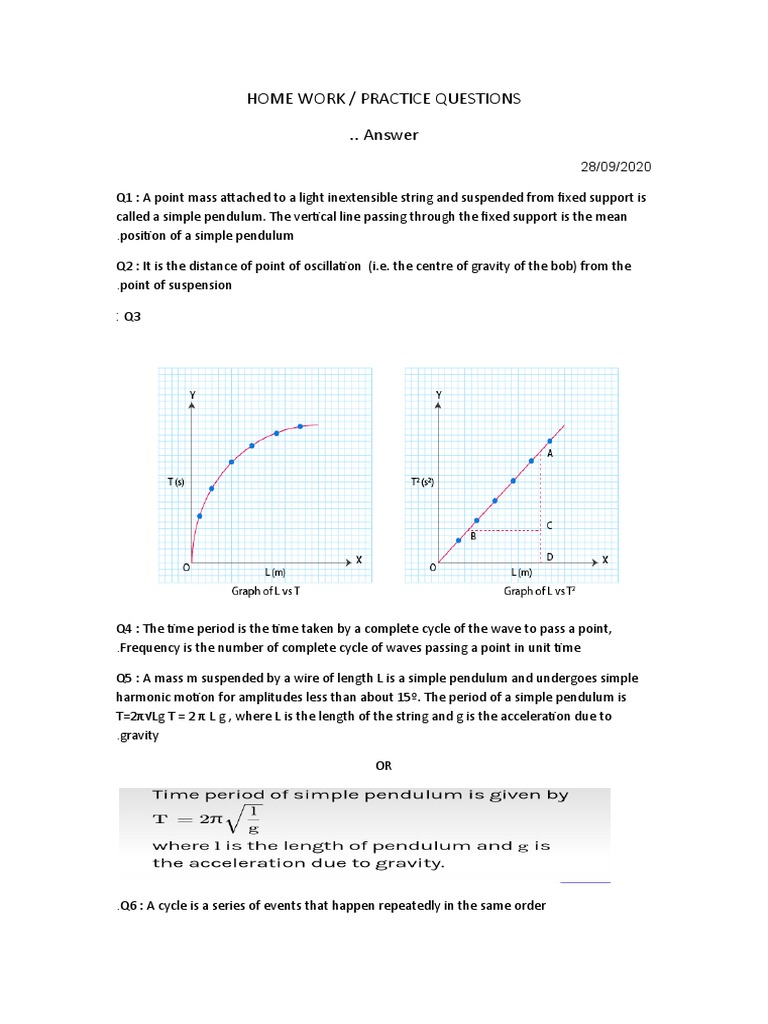Home Work / Practice Questions Answer . | PDF