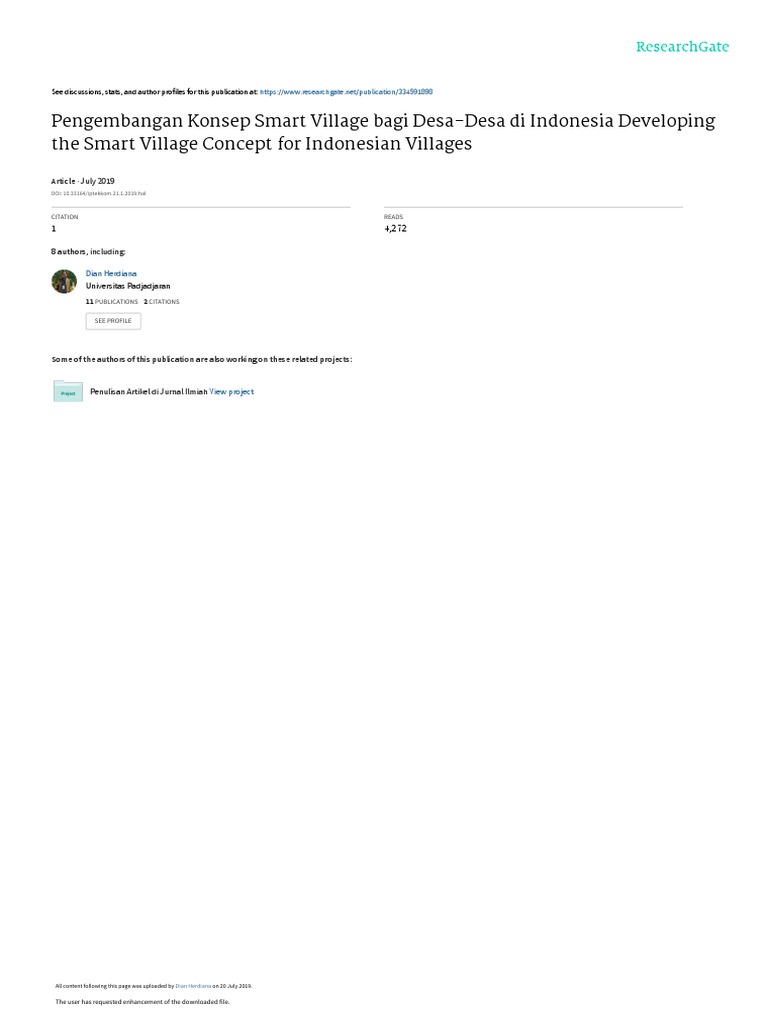 Pengembangan Konsep Smart Village Bagi Desa-Desa Di Indonesia Developing The Smart Village ...