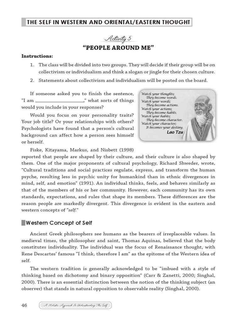 Activity 5: "People Around Me" | PDF | Ātman (Hinduism) | Collectivism