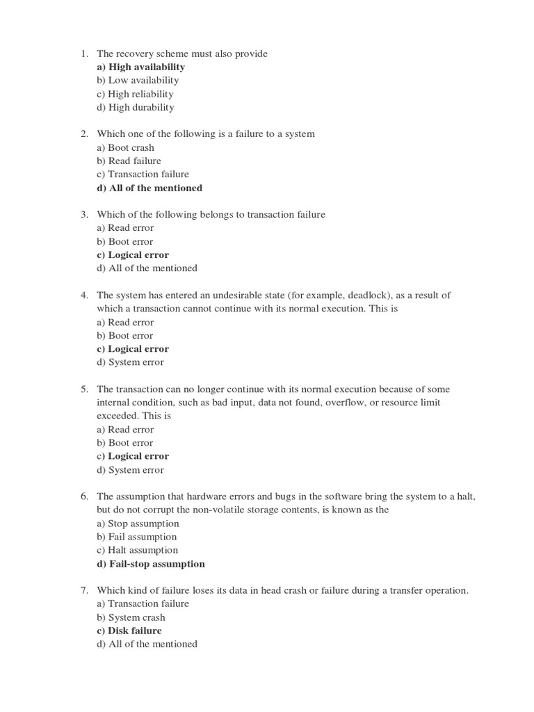 Adbms Unit 3 MCQ | PDF | Data Management | Computer Engineering Adbms Unit 3 MCQ | PDF | Data Management | Computer Engineering