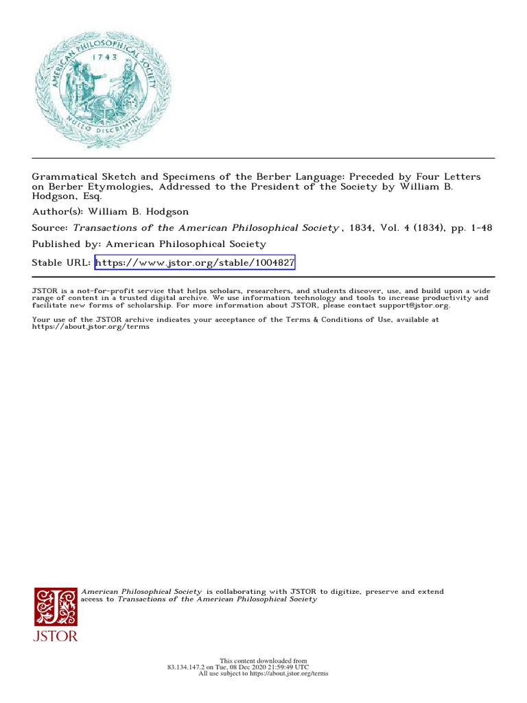 Evidence of the Antiquity and Autochthonous Origins of the Berber ...