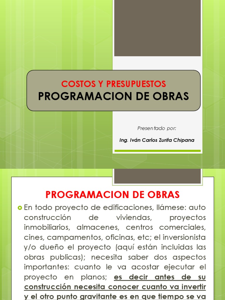 Clase 7 - Programacion de Obras PDF | PDF | Business | Informática y tecnología de la información