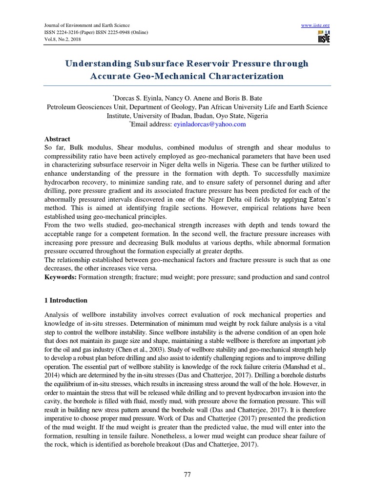 Subsurface Reservoir Pressure Analysis | PDF | Casing (Borehole ...