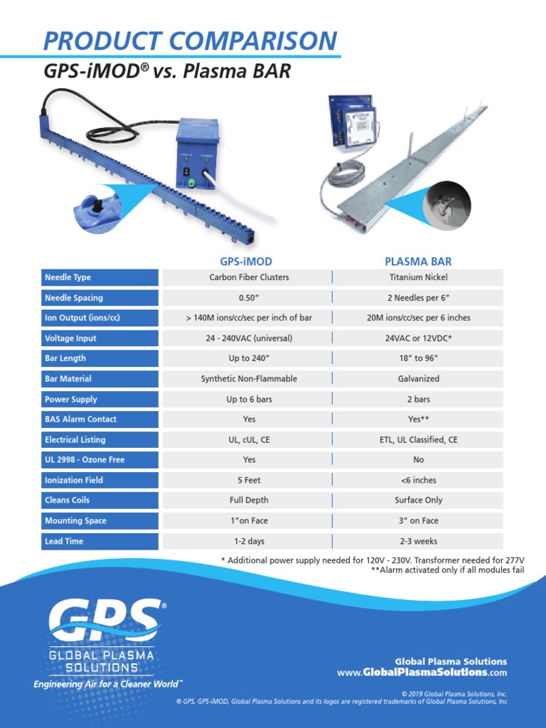 Product Comparison: Gps-Imod vs. Plasma BAR | PDF | Direct Current ...