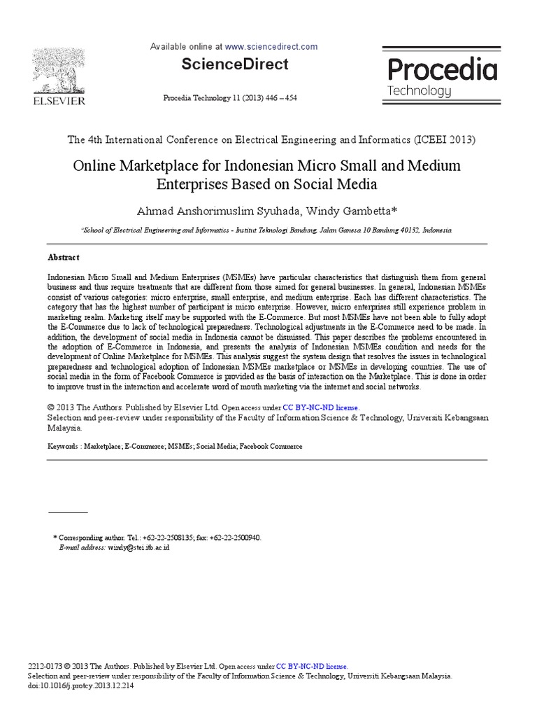Online Marketplace For Indonesian Micro Small and Medium Enterprises ...