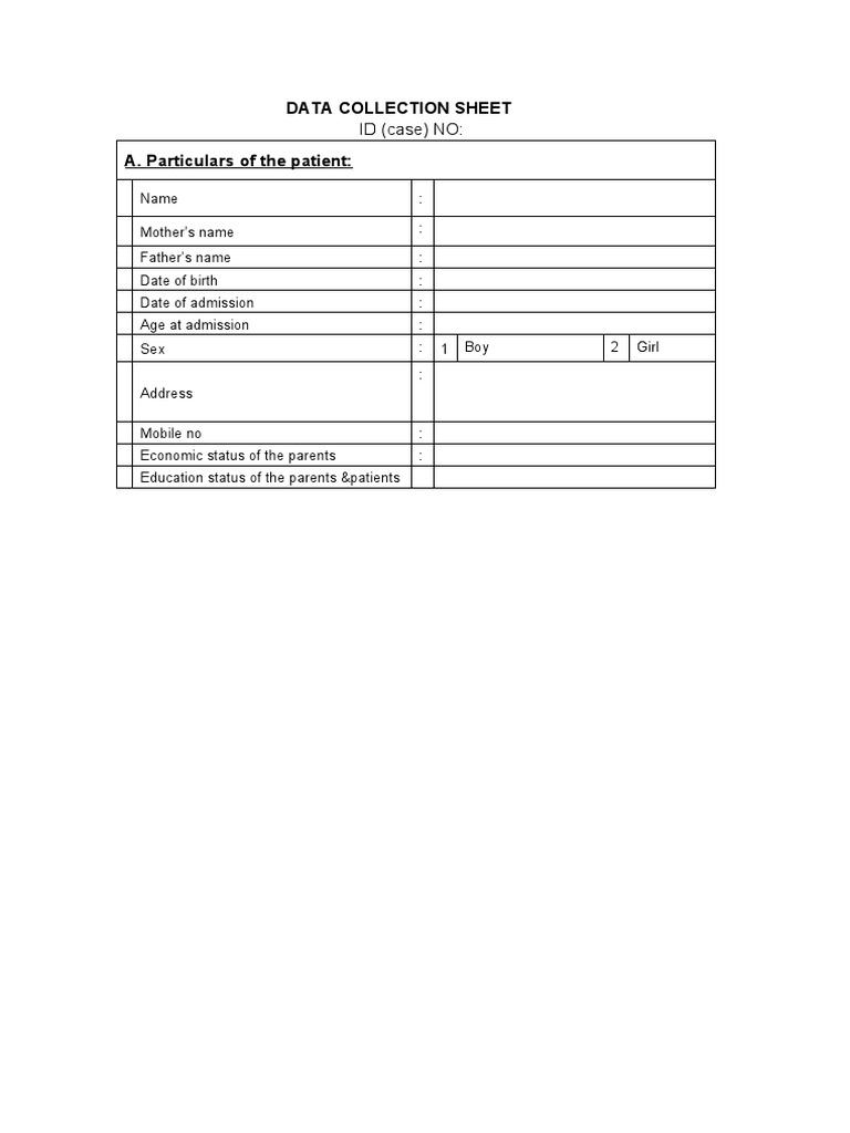 Patient Asthma Data Collection Sheet | PDF | Self-Improvement
