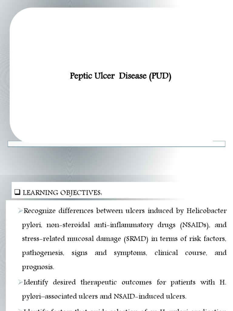 Peptic Ulcer Disease (PUD) | PDF | Clinical Medicine | Medicine