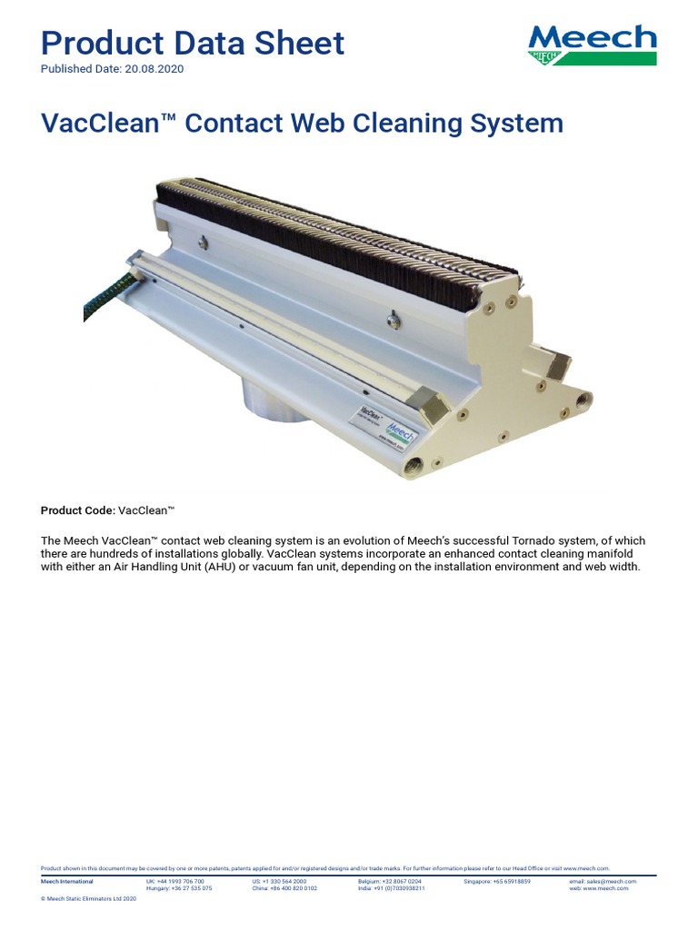 Meech - VacClean™ Contact Web Cleaning System | PDF | Nature