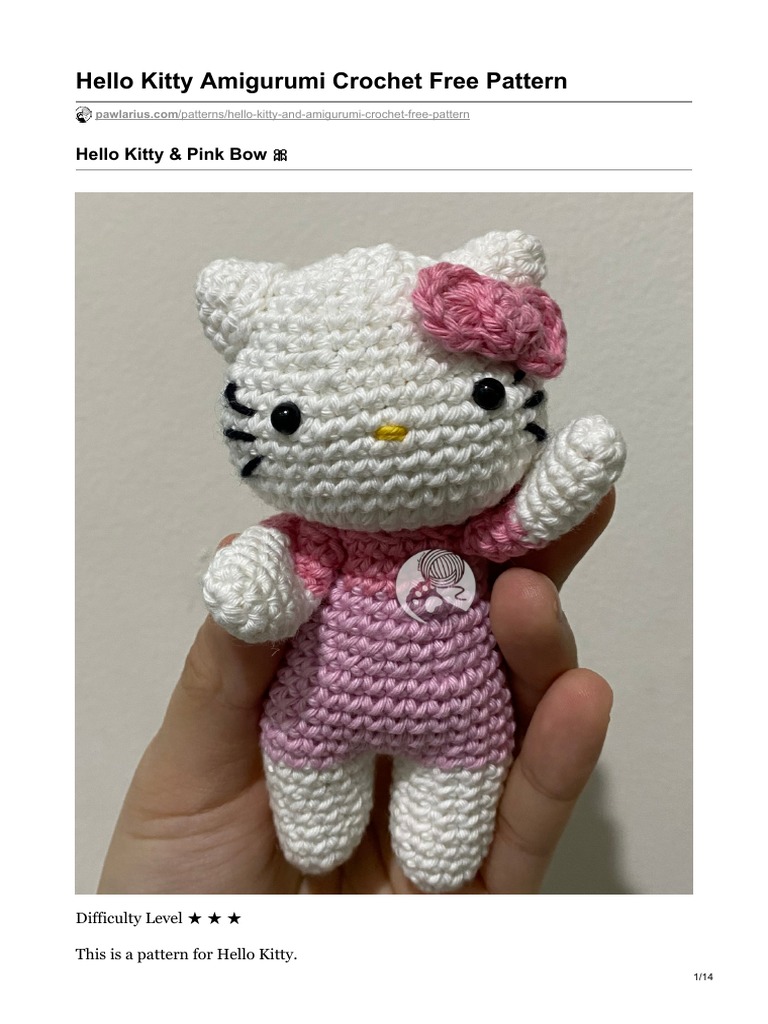 Hello Kitty Amigurumi Crochet Free Pattern | PDF | Amigurumi | Crochet