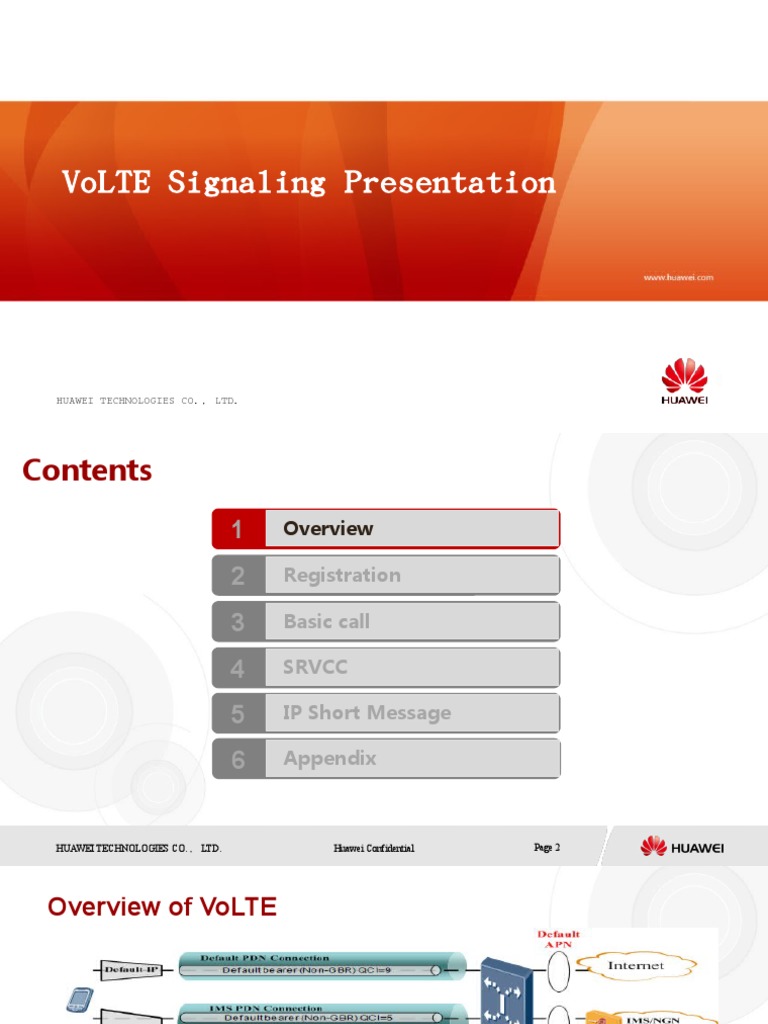 Volte Signaling Presentation: Huawei Technologies Co. LTD | PDF | Ip ...