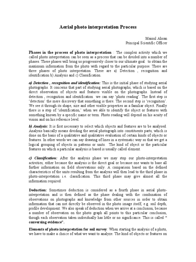 Lec. Notes. Aerial Photo Interpretation.09 | PDF | Observation | Soil