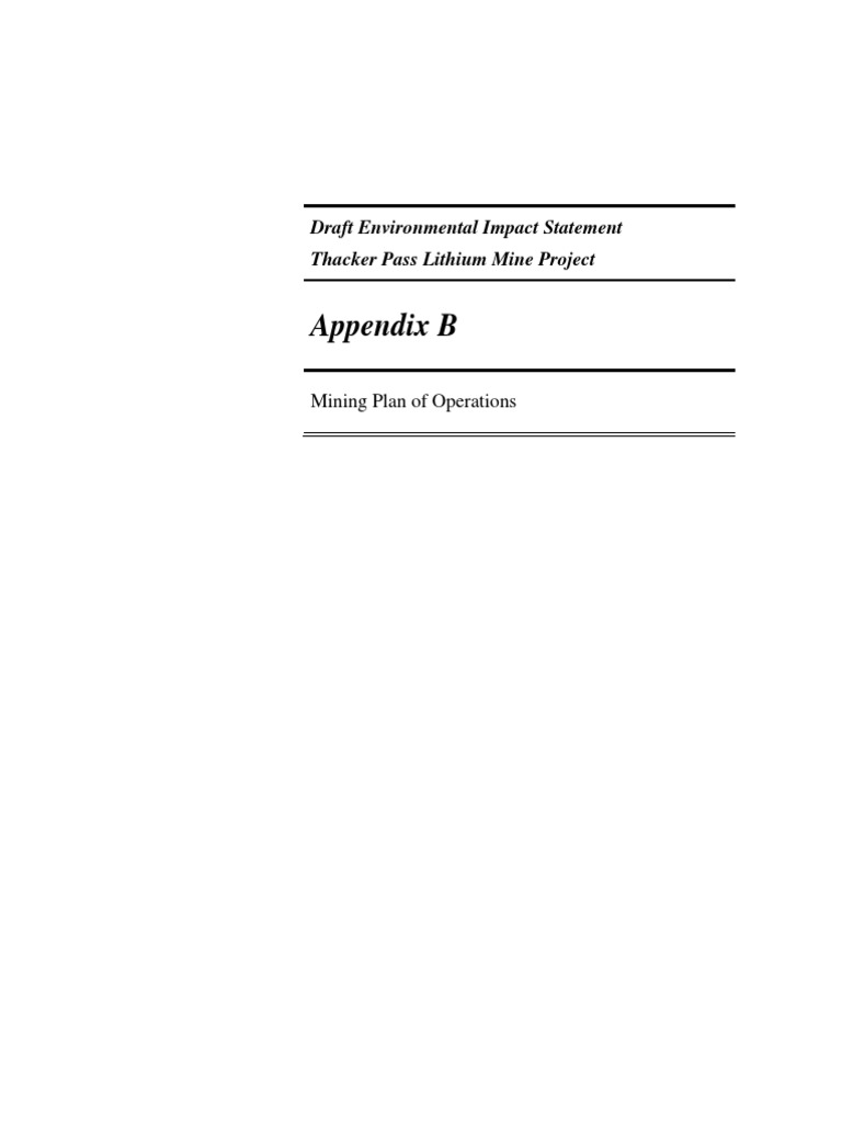 Draft of Environmental Impact Statement For The Thacker Pass Project ...