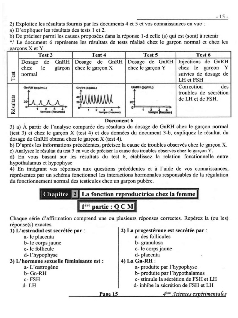 Bac Sciences - Reproduction Humaine. Chez La Femme., Bac Tunisie PDF | PDF