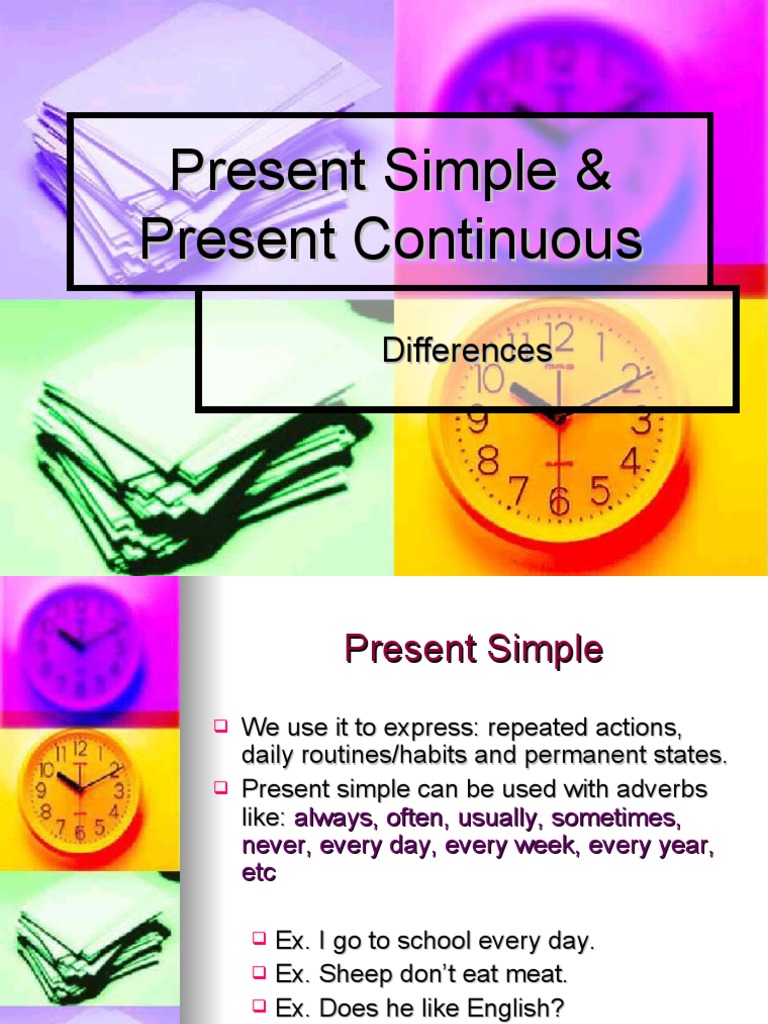 Present Simple and Continuous-Flashcards | PDF