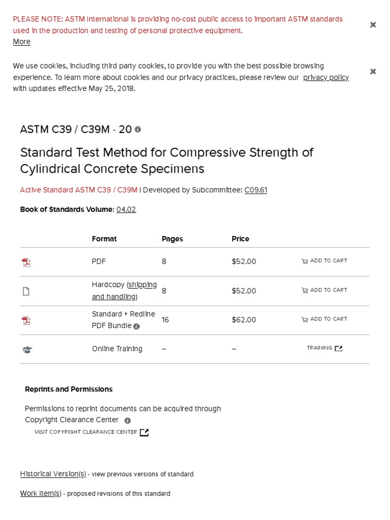 ASTM C39 - C39M - 20 Standard Test Method For Compressive Strength of ...