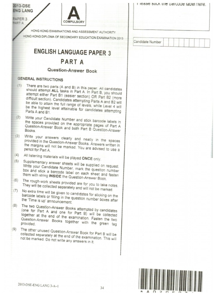 2013 English P3 Listening | PDF