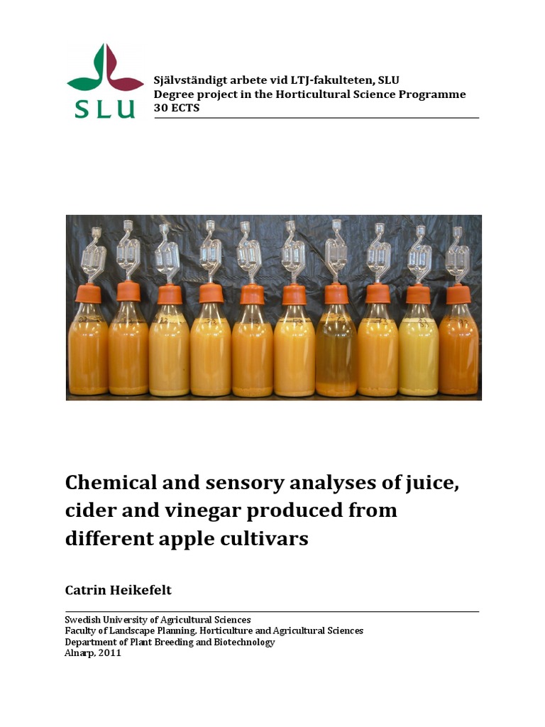 Analysis of Apple Juices | PDF | Cider | Fermentation In Winemaking