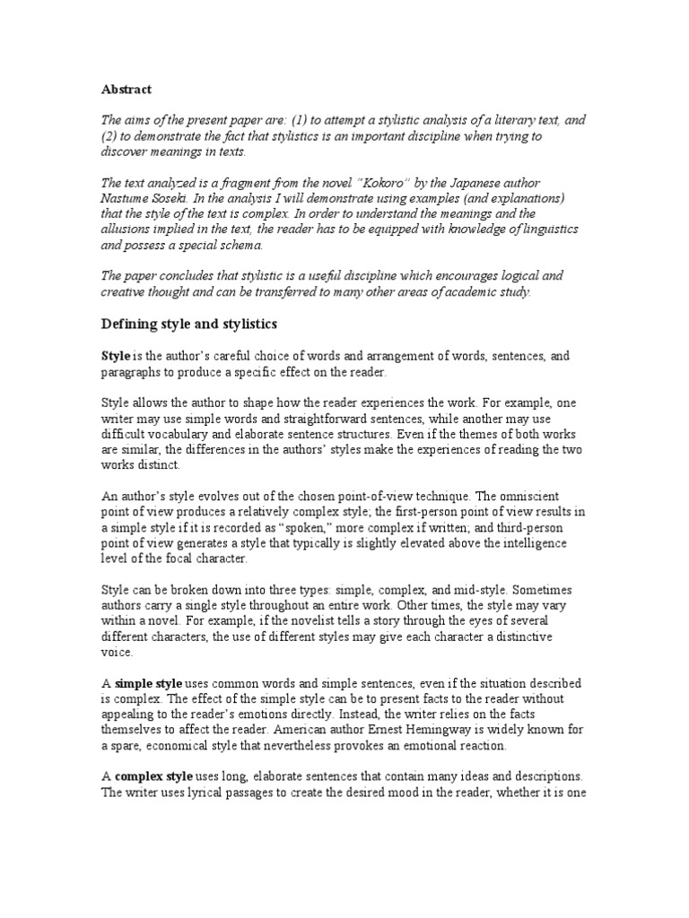 Defining Style and Stylistics | PDF | Narration | Word