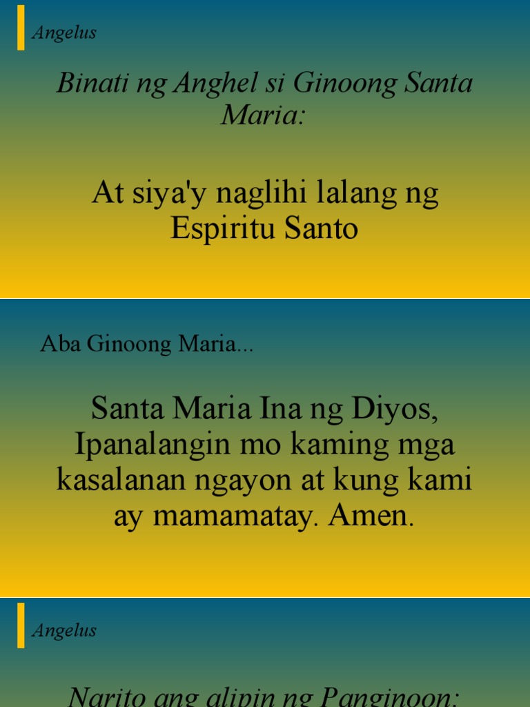 Angelus Presentation Church Slide | PDF