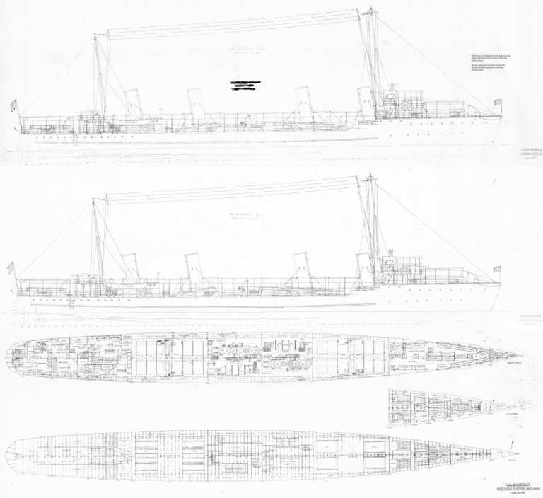 DD 1 USS Bainbridge Blueprints | PDF